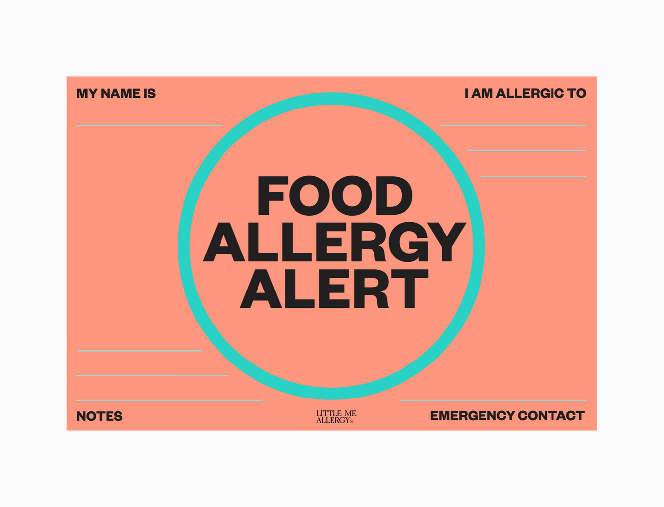 Food Allergy Alert Placemat + Magnet Sign (orange sherbet) – Little Me ...
